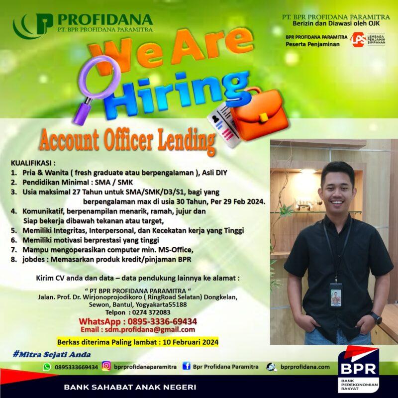 Lowongan Kerja Account Officer Lending di PT. BPR Profidana Paramitra - LokerJogja.ID